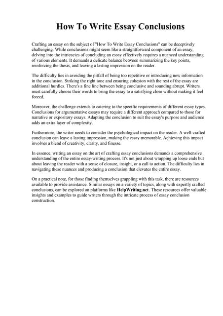 Argumentative Essay Conclusion | PDF