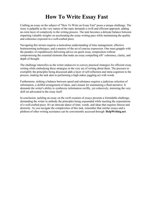 How To Write Essay Fast.pdf