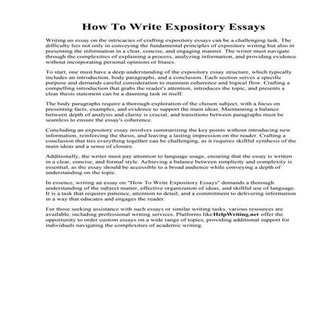 How To Write Expository Essays | PDF