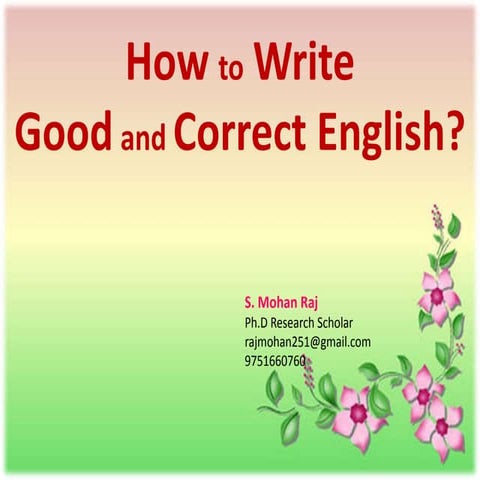 How to write good and correct English? | PPT