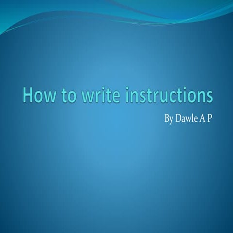 How to write instructions | PPT