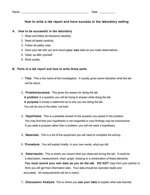Lab report writing | PPT