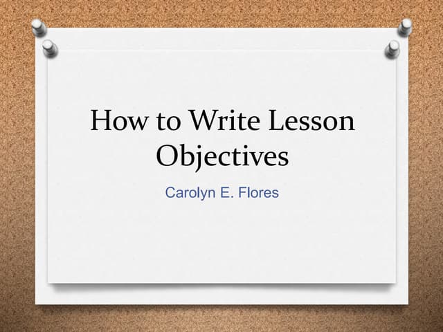 Learning Objectives | PPT