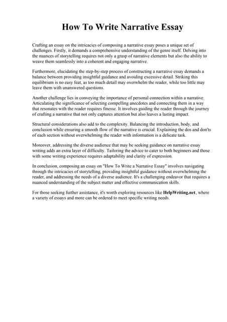 Narrative Essay Tips | PDF