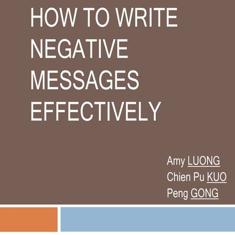 How to write negative messages effectively | PPT