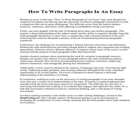 How To Write Paragraphs In An Essay.pdf
