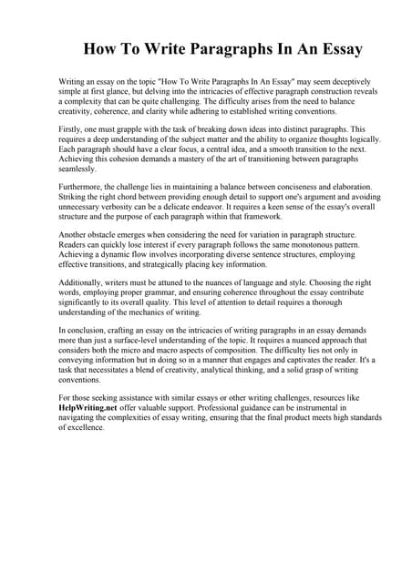 Outline Essay Sample | PDF | Homework and Study | Education