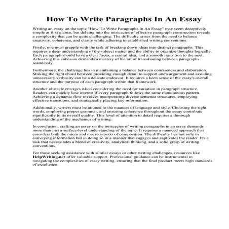 How To Write Paragraphs In An Essay. Excellent 5 Paragraph Essay Example College Thatsnotus | PDF