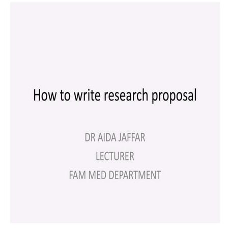 How To Write Research Proposal | PPT