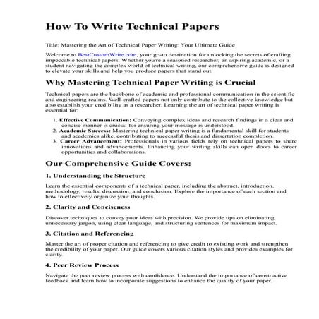 How To Write Technical Papers.pptHow To Write Technical Papers | PPT ...