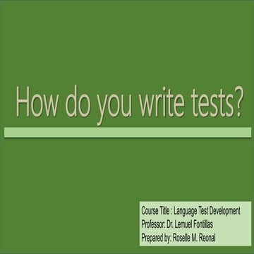 How to Write Test | PPT