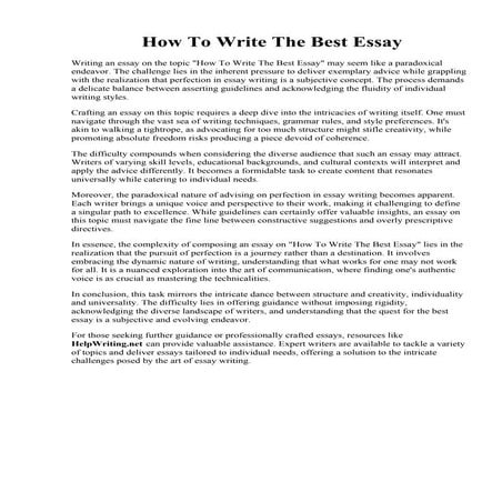 How To Write The Best Essay. How to Write an Essay in 9 Simple Steps 7ESL Essay writing skills ...