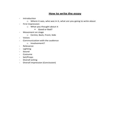 How to write an essay in IGCSE Drama | DOCX