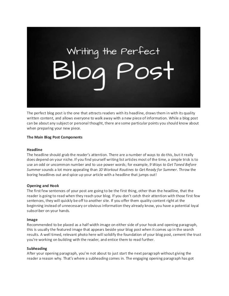 How to Write The Perfect Blog Post