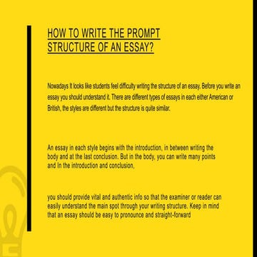 How to write the prompt structure of an essay | PPT