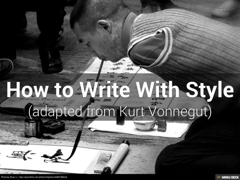 How to Write With Style
