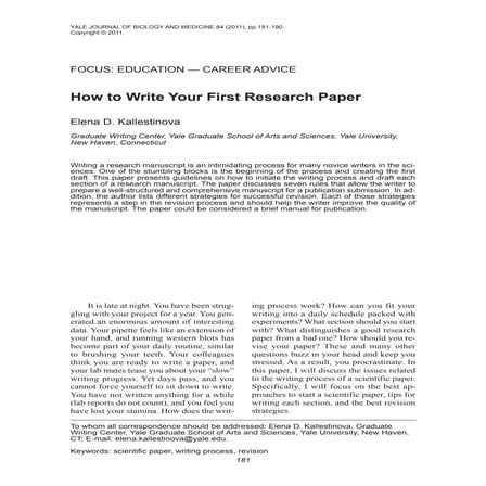 How to write your first research paper | PDF