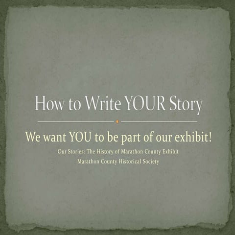 How to write YOUR story | PPTX
