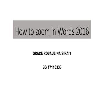 How to zoom in words 2016 | PDF