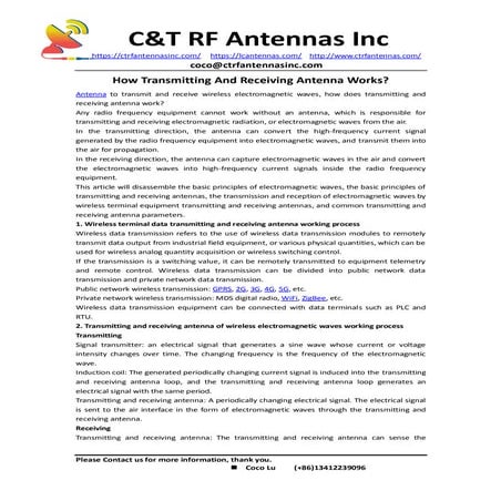 How Transmitting And Receiving Antenna Works? | PDF