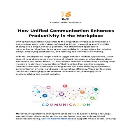 How Unified Communication Enhances Productivity in the Workplace | PDF