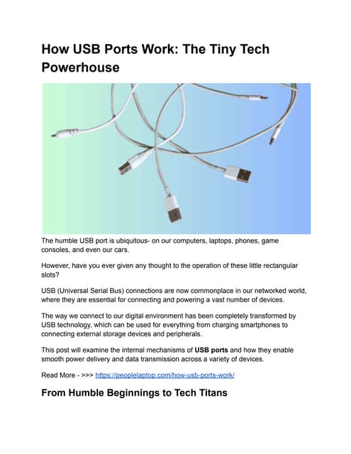 What are the different types of usb cables? | PDF