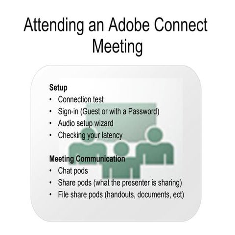 How use a Adobe Connect meeting room (7.5) | PPT | Web Conferencing ...