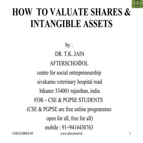 Valuation of shares | PPTX