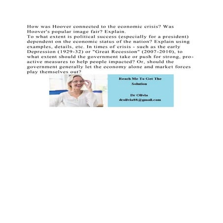 How was Hoover connected to the economic crisis Was Hoovers popula.docx
