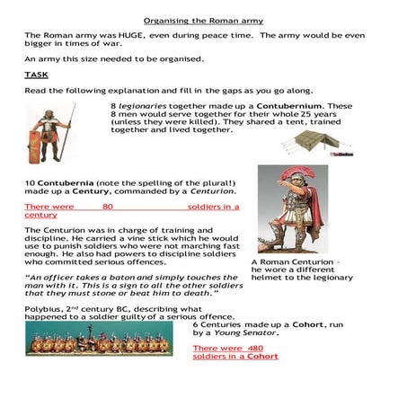 2 How was the roman army organised | DOCX