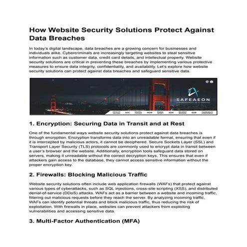 How Website Security Solutions Protect Against Data Breaches Pdf