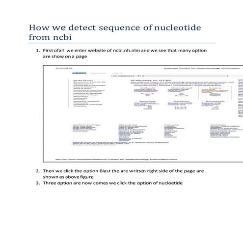 How we detect sequence of nucleotide from ncbi BIOINFORMATICS | PDF