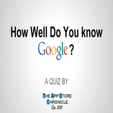 QUIZ: How well do you know google? | PPT