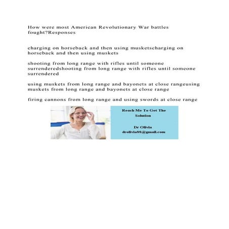 How were most American Revolutionary War battles foughtResponses.docx