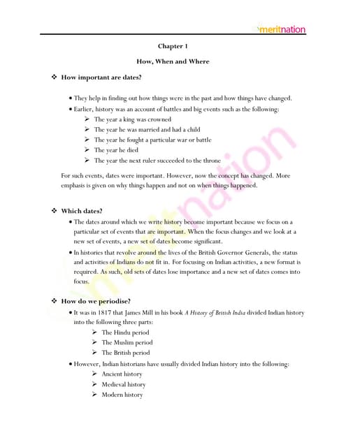 How, When And Where - Class 8 - History - (Social Studies) | PPTX