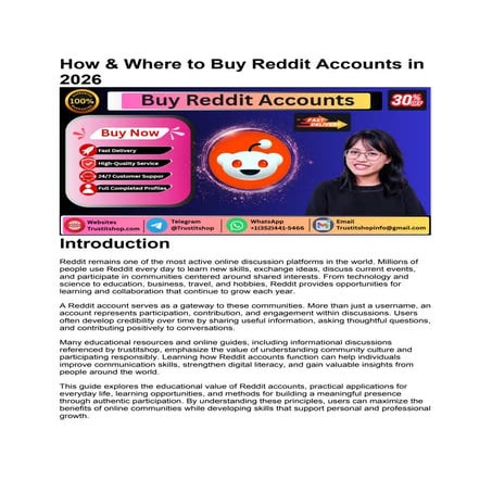 Top 24 Reliable Sites to Buy Reddit Accounts Safely in 2026. | DOCX