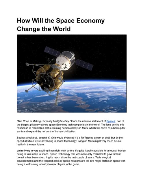 The future of space exploration presentation | PPTX | Space and ...