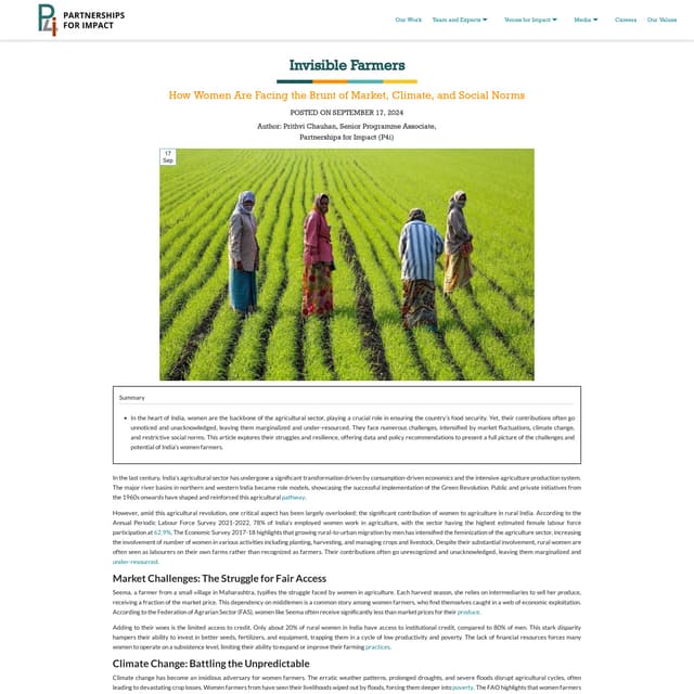How Women Are Facing the Brunt of Market, Climate, and Social Norms | PDF
