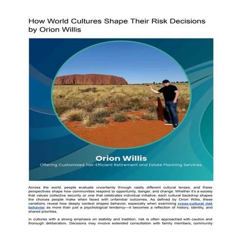 How World Cultures Shape Their Risk Decisions | PDF