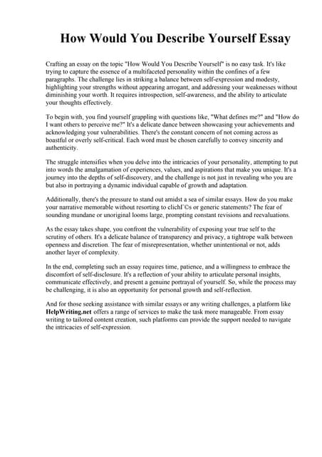 Who Am I Essay Example. Gallaudet University | PDF