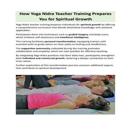 How Yoga Nidra Teacher Training Prepares You for Spiritual Growth | PDF