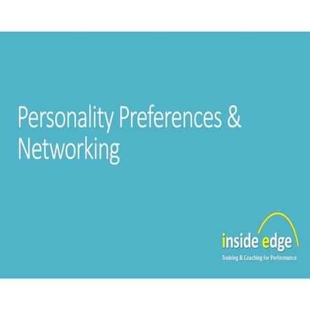 How your personality preference impact networking | PDF
