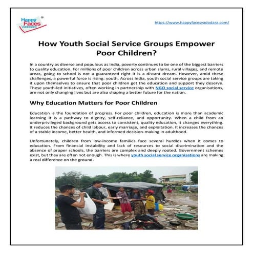 How Youth Social Service Groups Empower Poor Children | PDF