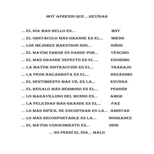 Hoy aprendi que | DOCX