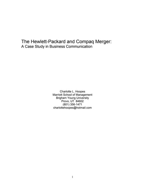 Case study on hp | PPT | Human Resources | Business