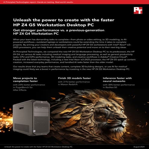 Unleash the power to create with the faster HP Z4 G5 Workstation ...