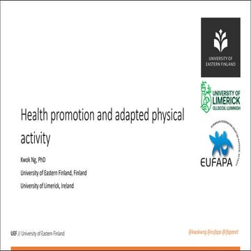 Health Promotion and Adapted Physical Activity | PDF