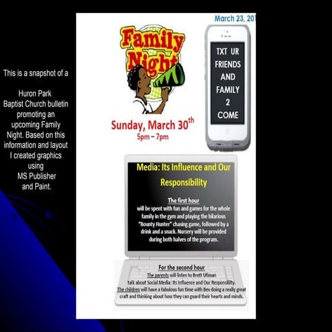 Huron Park Baptist Church Family Night: Social Media | PPT