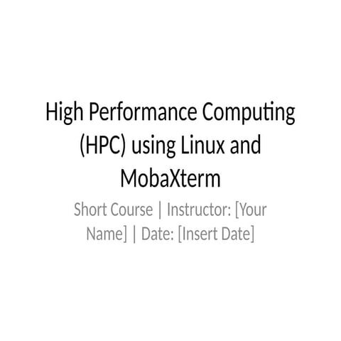 HPC High Performance Course Presentation.pptx