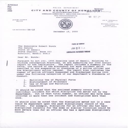 HPD 2000 disciplinary report | PDF